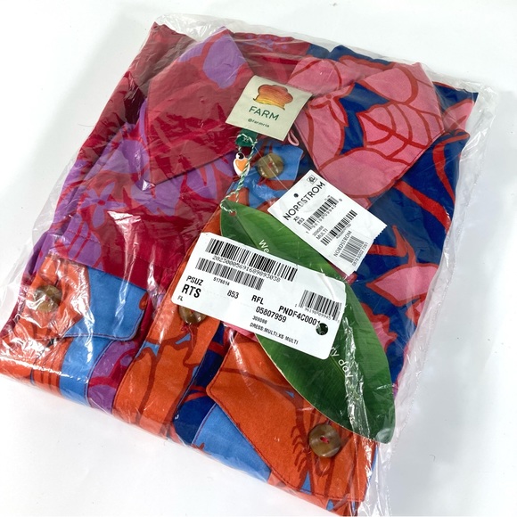 FARM Rio | Dresses | Nwt Farm Rio Floral Print Tie Waist Long Sleeve ...